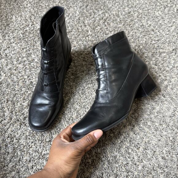 croft & barrow | Shoes | Vtg Croft Barrow Ankle Boots Black Leather 95 ...